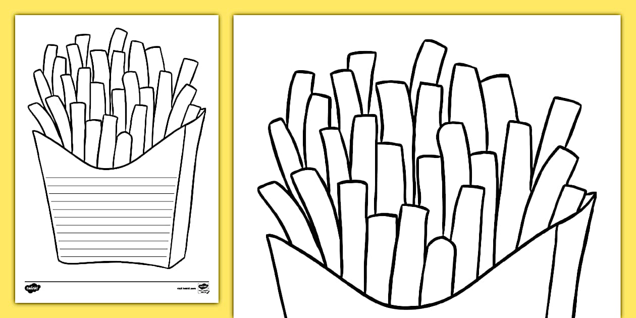 French Fries Writing Template (teacher made) - Twinkl