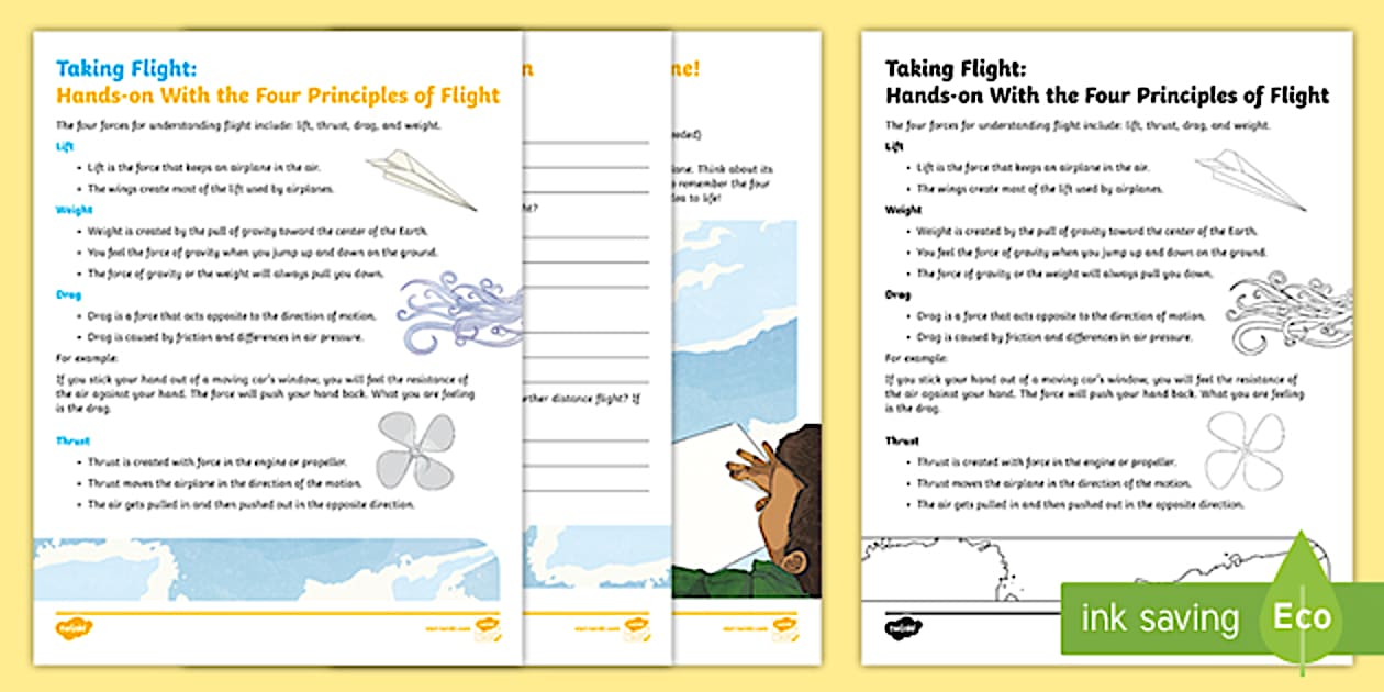 Taking Flight: Hands-on With the Four Principles of Flight Worksheet for