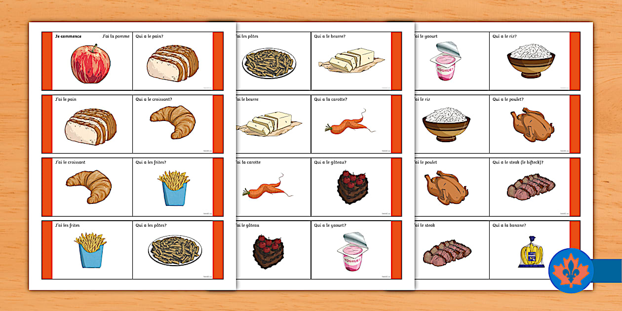 J'ai Qui a Nourriture (teacher made) - Twinkl