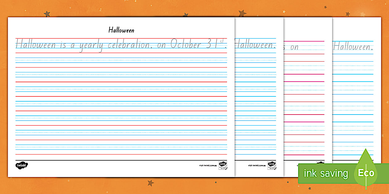 Cursive Year 3 Halloween Handwriting Practice Worksheet Activity
