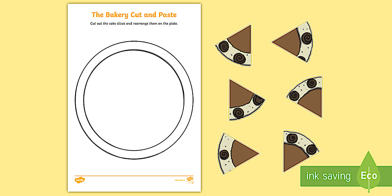 The Bakery Aistear Cut and Paste Worksheet - Twinkl