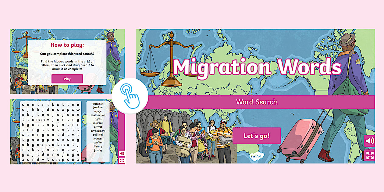 Migration Words Word Search (teacher made) - Twinkl