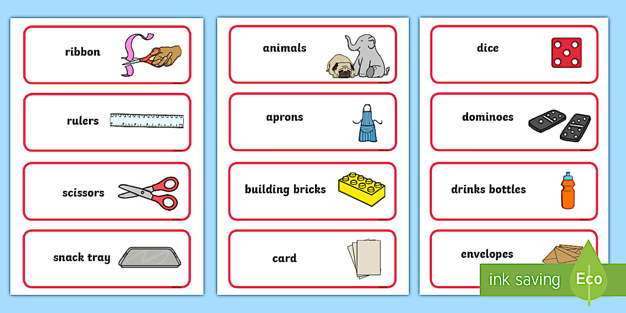 Prep-free Printable Preschool Labels - Twinkl USA - Twinkl