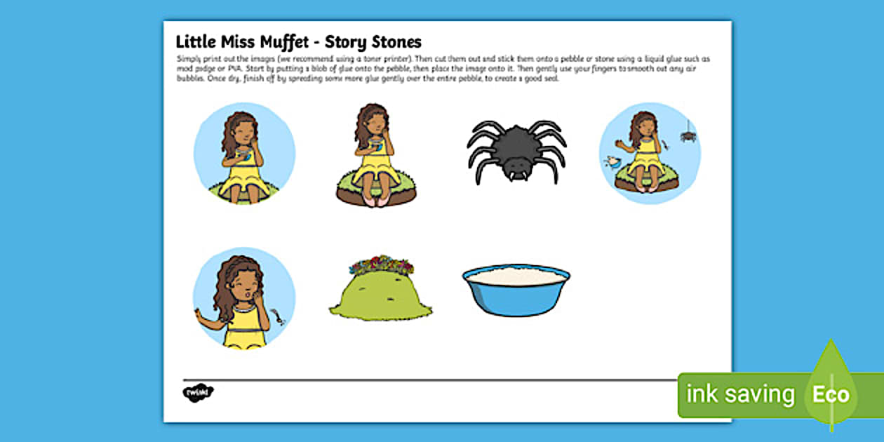 Little Miss Muffet Story Stone Image Cut-Outs - Twinkl