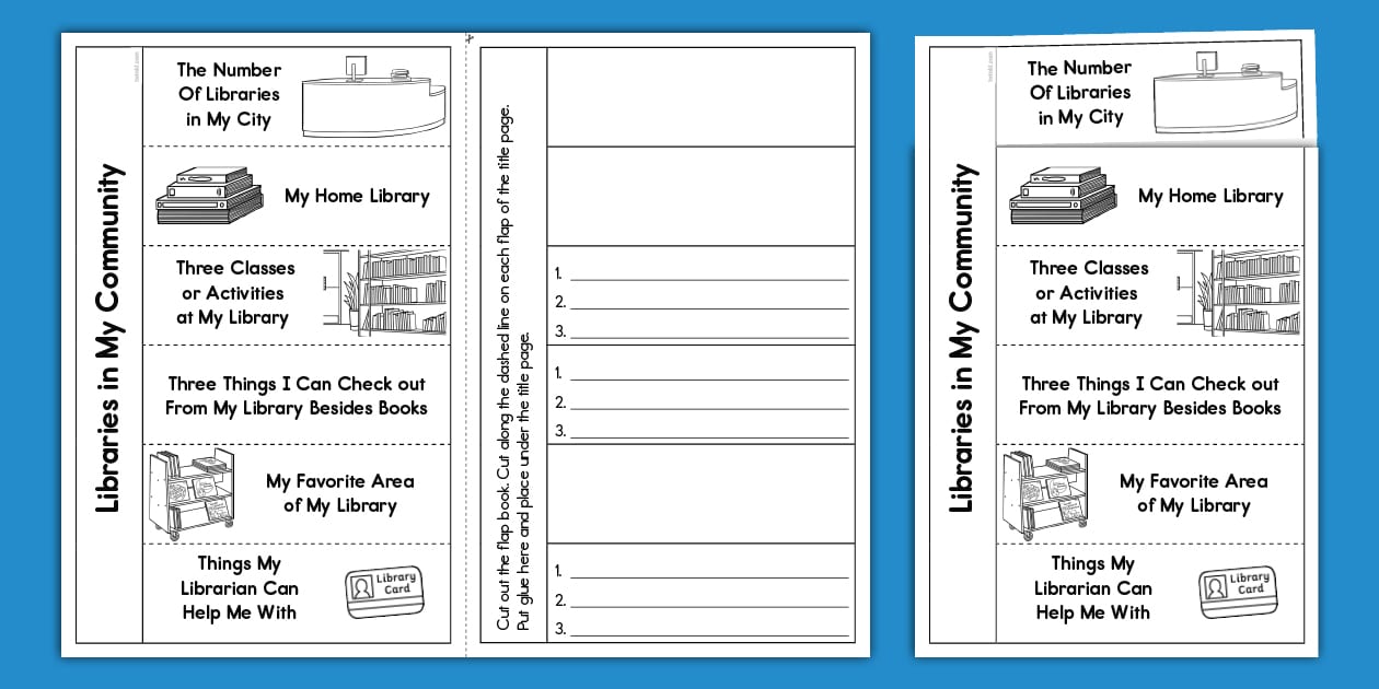 Libraries in My Community Flap Book (teacher made) - Twinkl