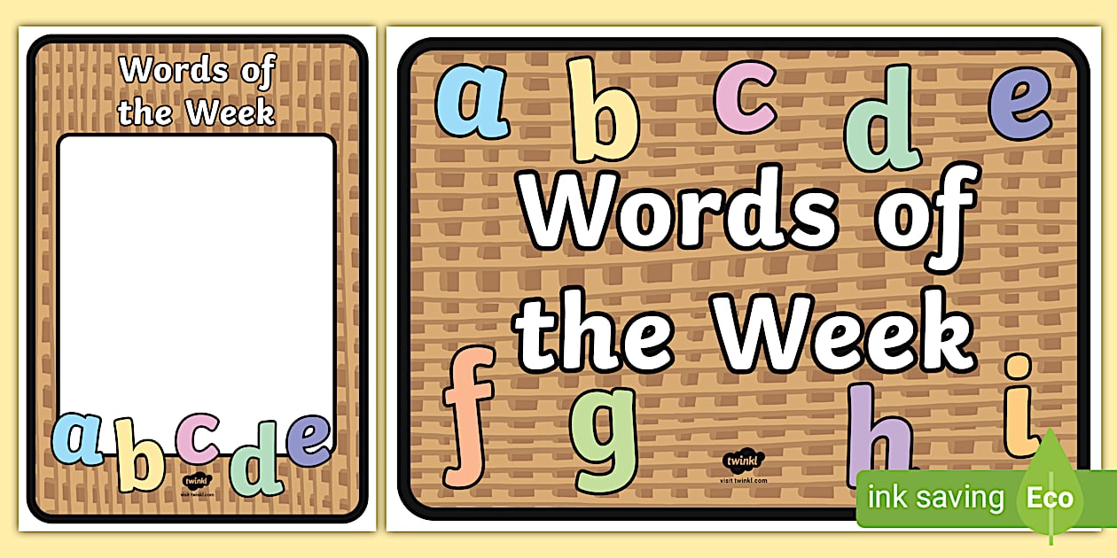 Editable Neutral-Themed Word of the Week Classroom Display Posters