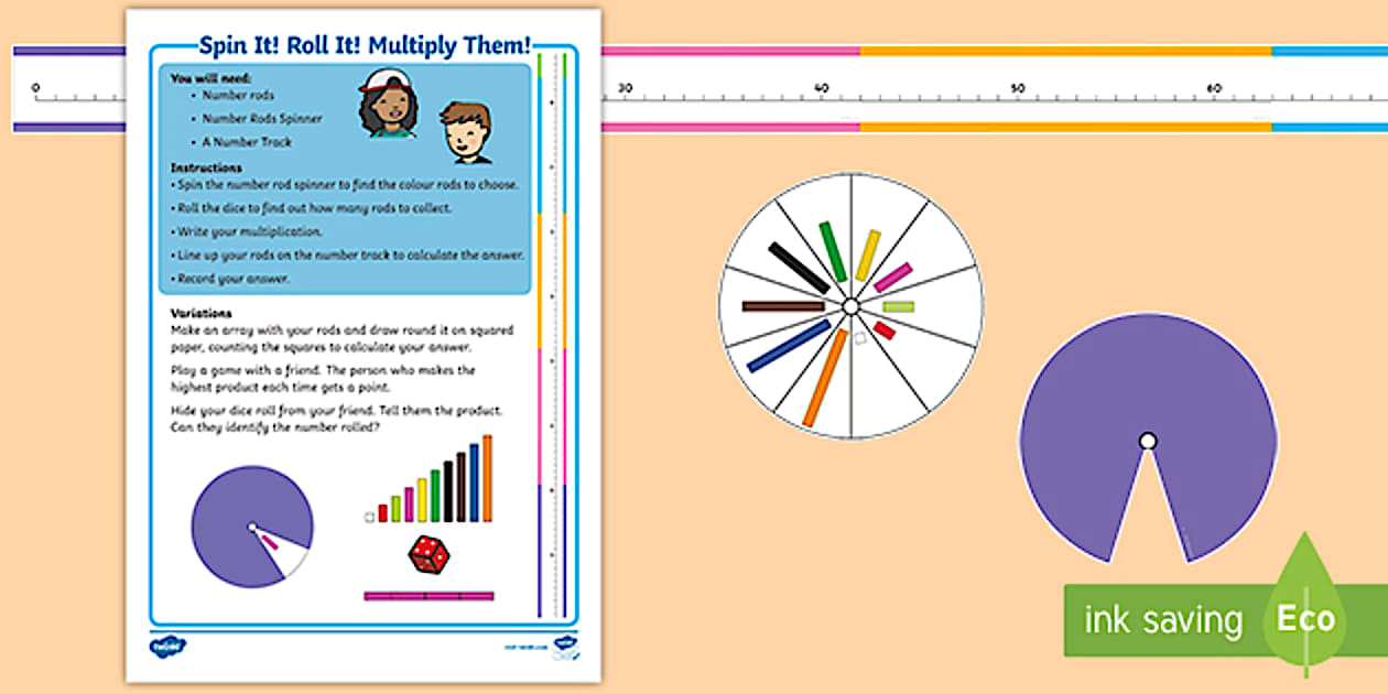 Spin It! Roll It! Multiply Them! Number Rods Activity