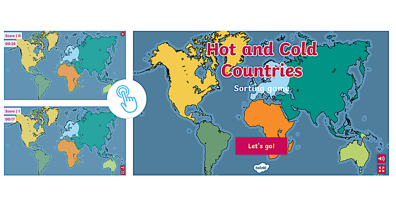 Hot and Cold Countries Interactive Sorting Game - Twinkl