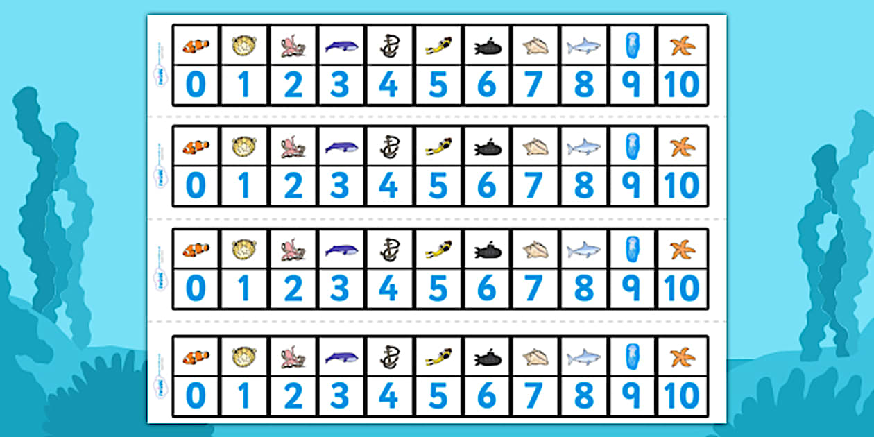 Under the Sea Number Track (1-10) (teacher made) - Twinkl