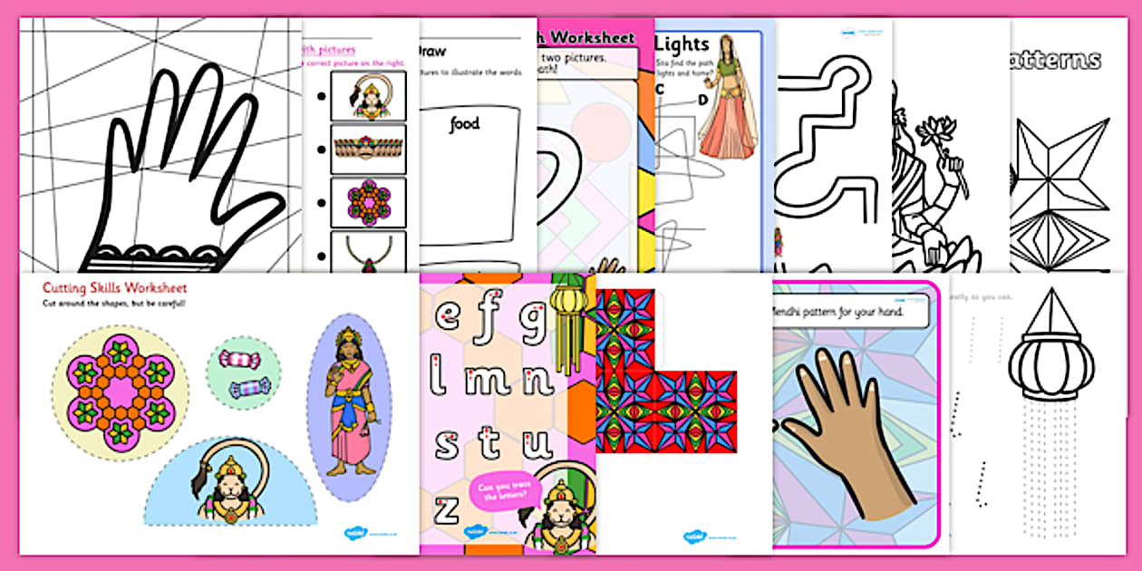 Diwali Themed Fine Motor Skills and Pencil Control Resource Pack