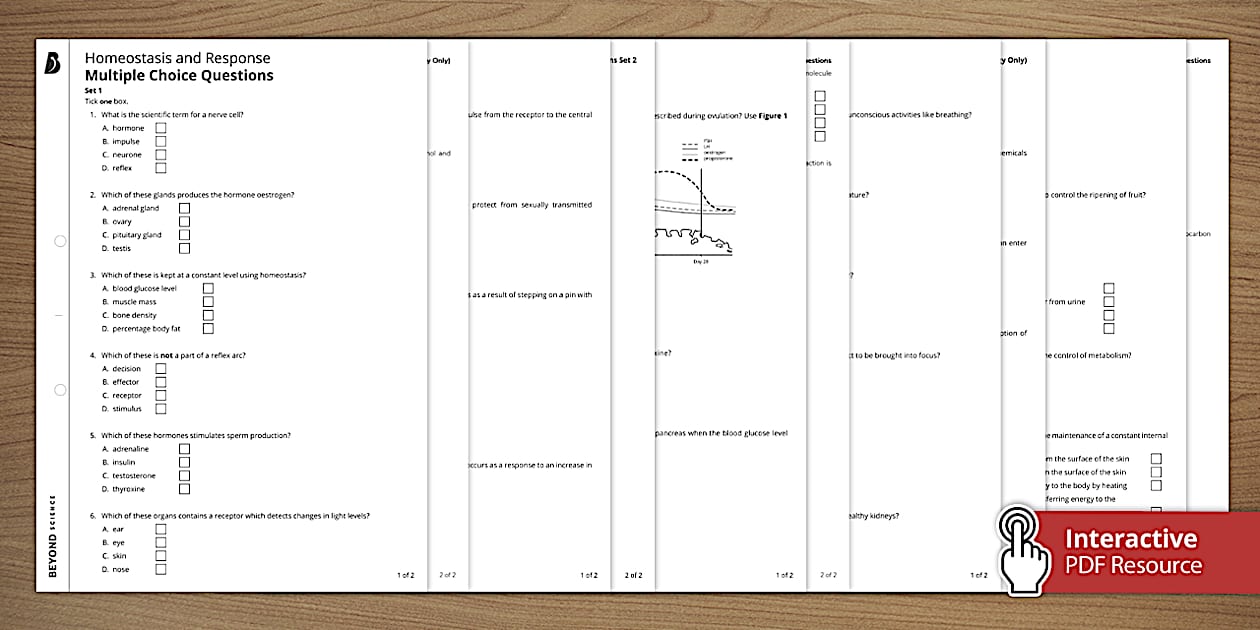 Homeostasis and Response MCQs | AQA GCSE Biology - Twinkl