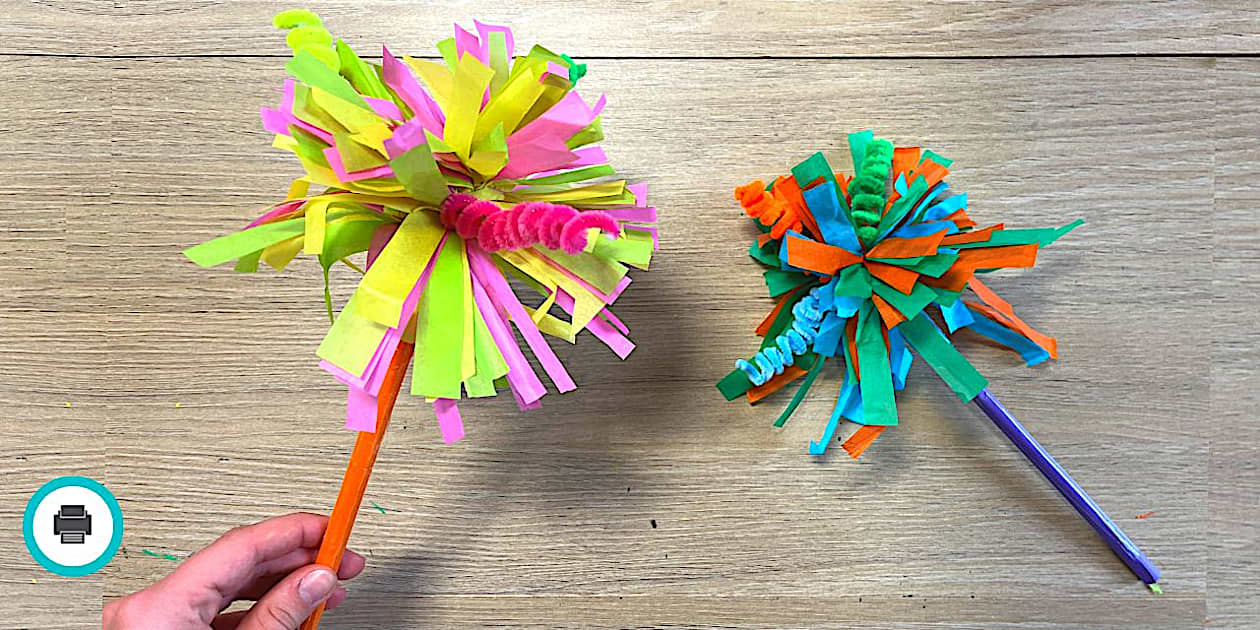 Tissue Paper Sparkler Firework Craft | Bonfire Night