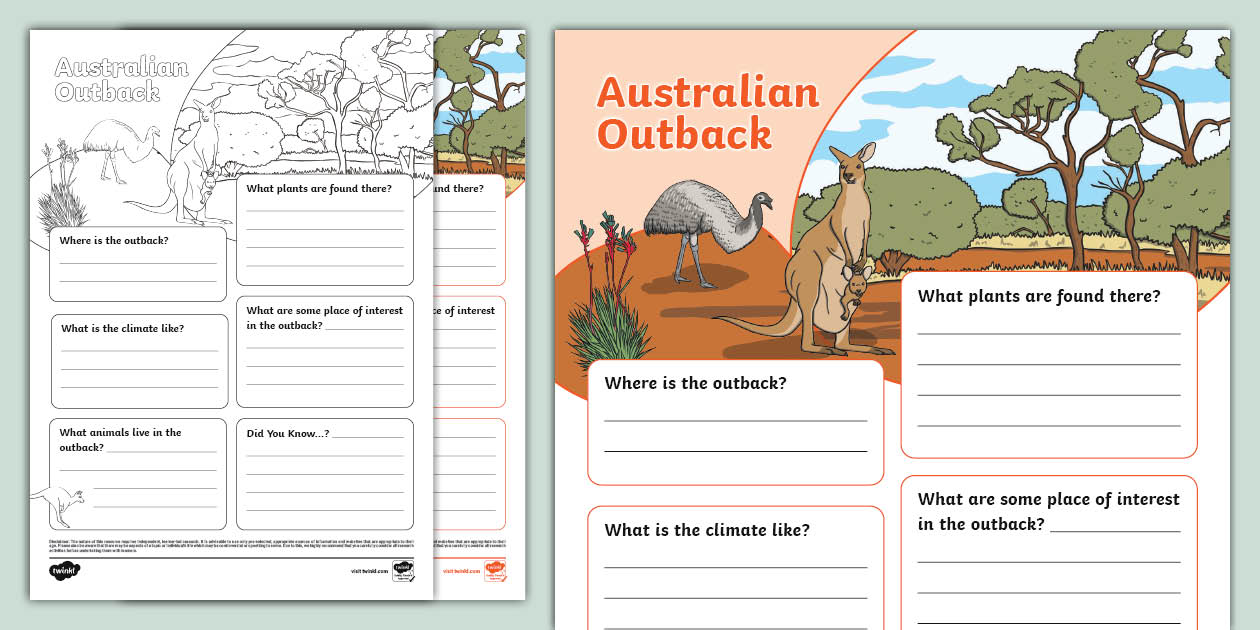 Australian Outback Fact File Template (Teacher-Made)