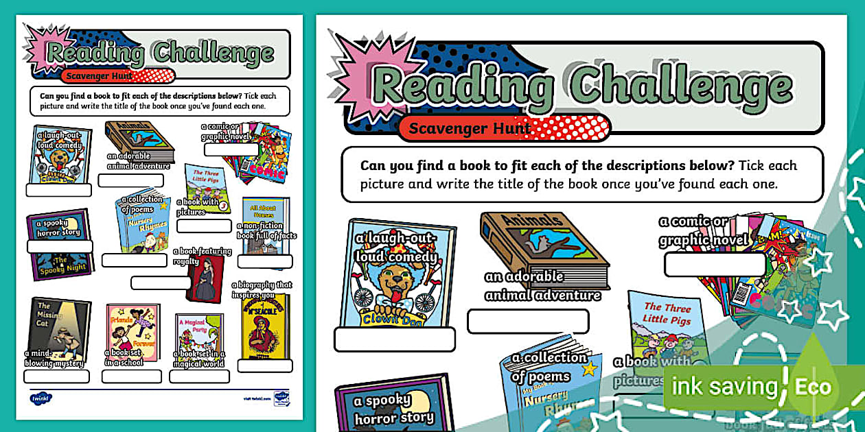 Reading Challenge Scavenger Hunt (Teacher-Made) - Twinkl