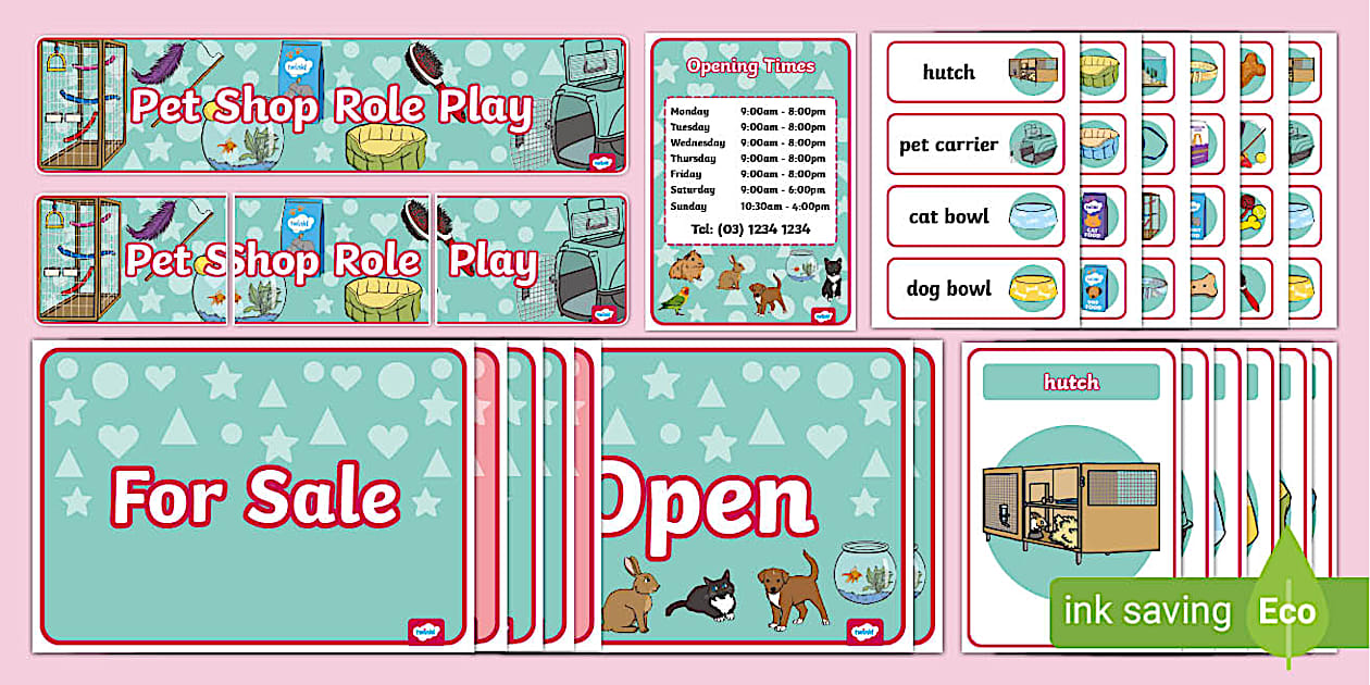 Pet Shop Dramatic Play Pack Ι EYLF Role Play Resources