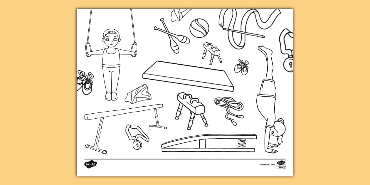 Gymnastics Coloring Sheets (Teacher-Made) - Twinkl