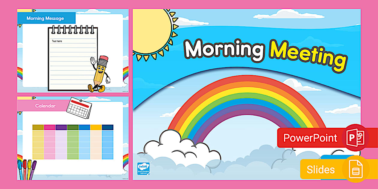 Kindergarten Editable Morning Meeting PowerPoint & Google Slides
