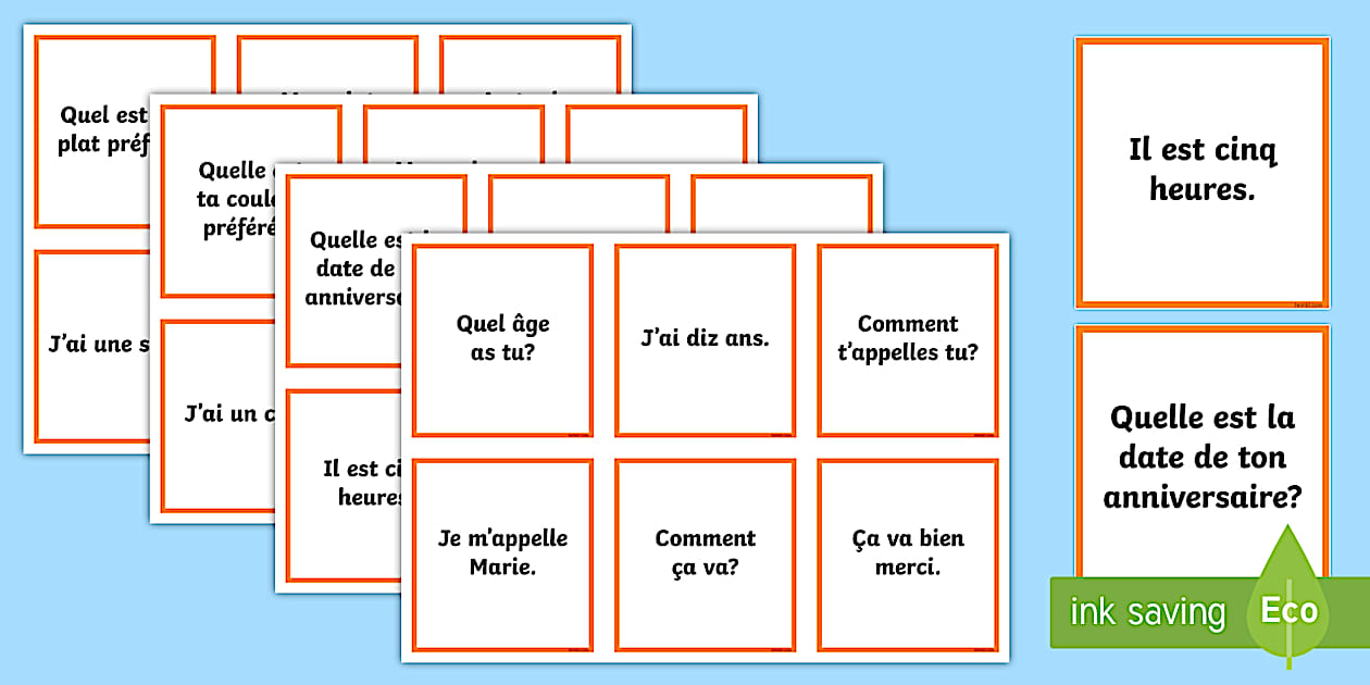 Question and Answer Matching Cards French - Twinkl