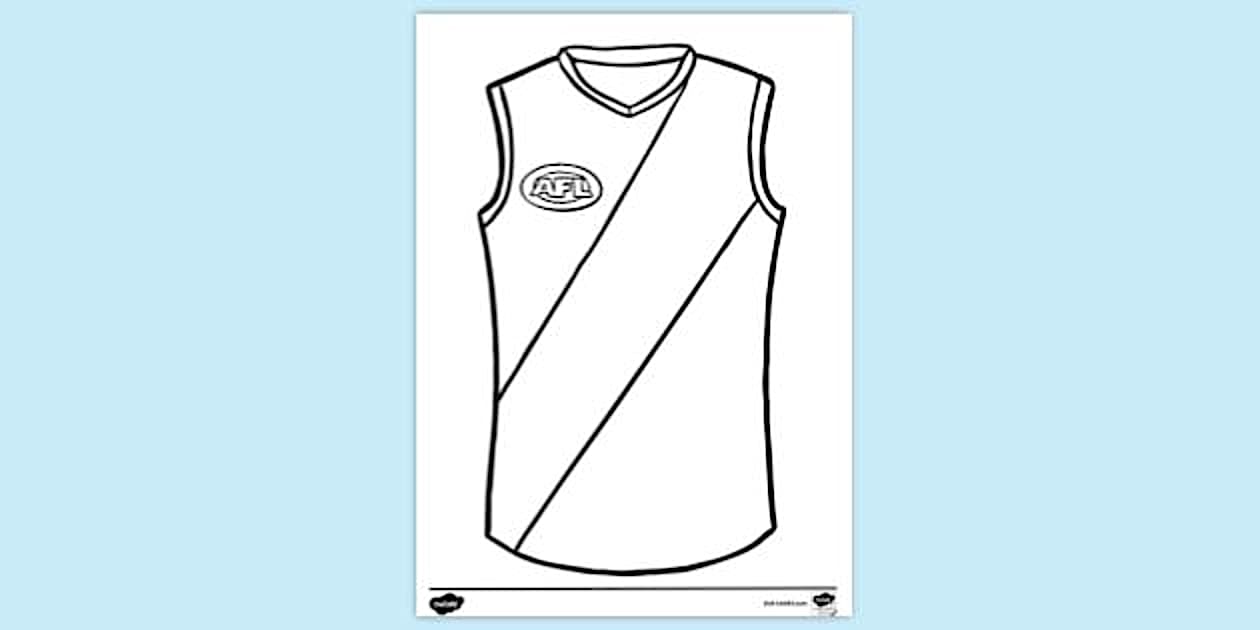 Essendon Bombers Team Jumper Colouring | Colouring Sheets