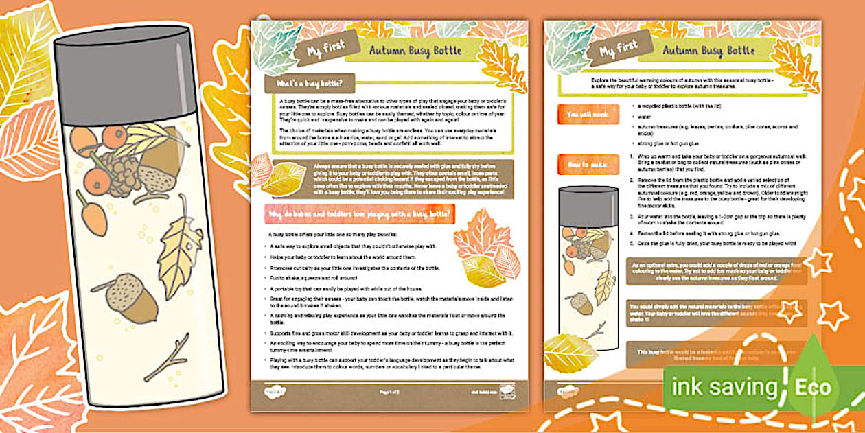 My First Autumn Busy Bottle (teacher made) - Twinkl