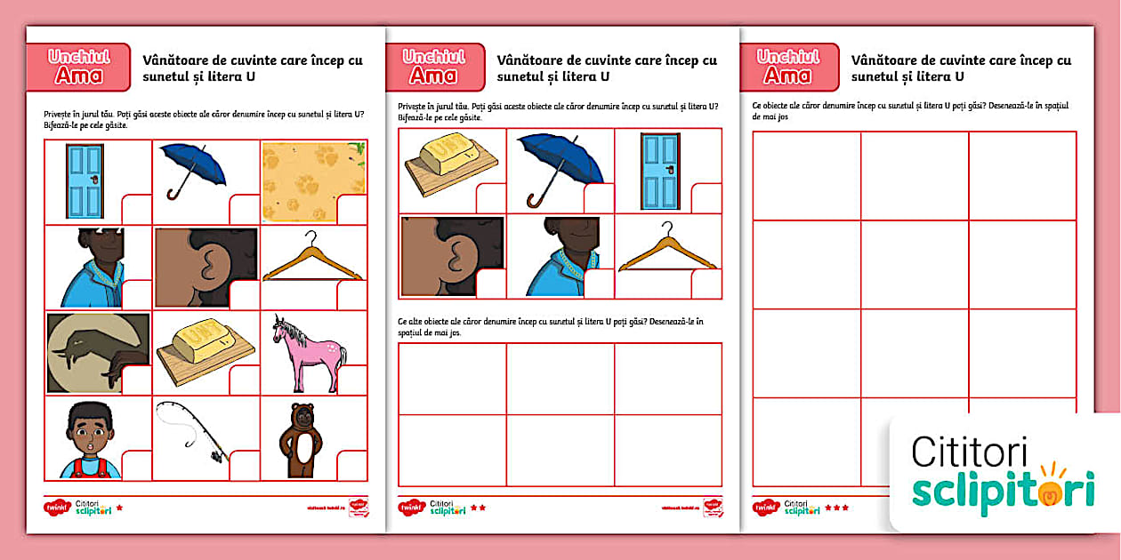 Unchiul Ama – Vânătoare de cuvinte care încep cu litera U