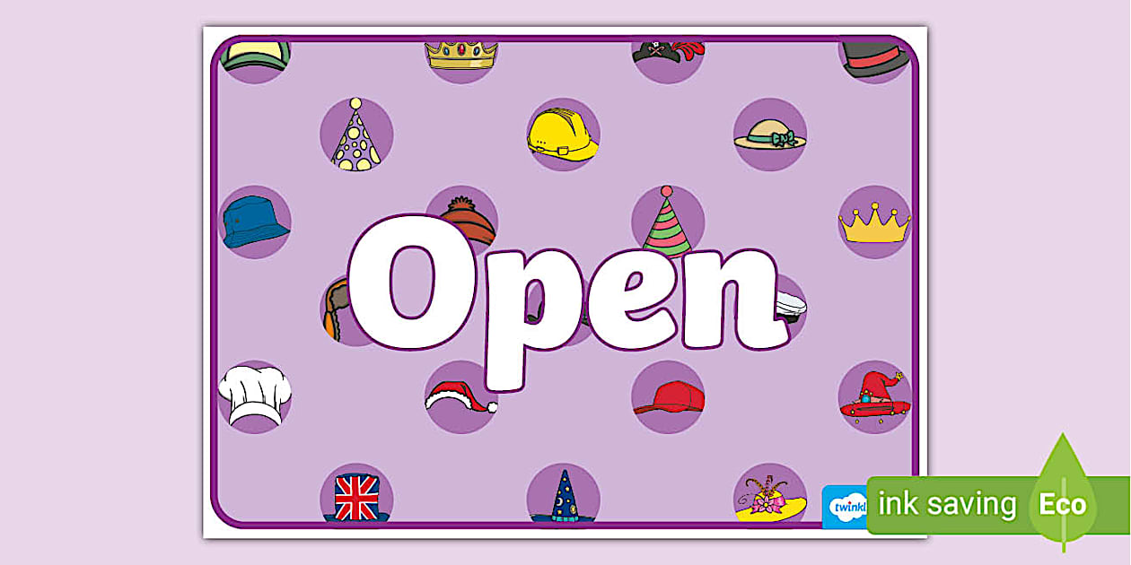 Hat Shop Open/Closed Sign - Role Play - EYFS (teacher made)