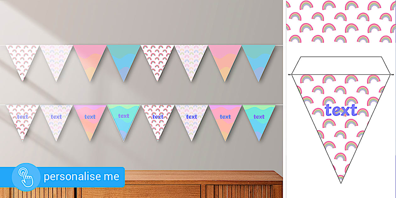 Pastel Rainbow Editable Bunting | Twinkl Party - Twinkl