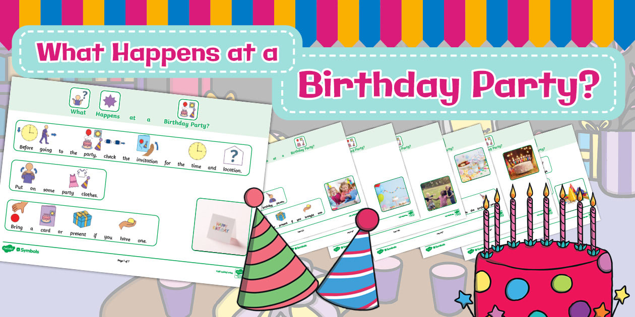 Twinkl Symbols: What Happens at a Birthday Party?