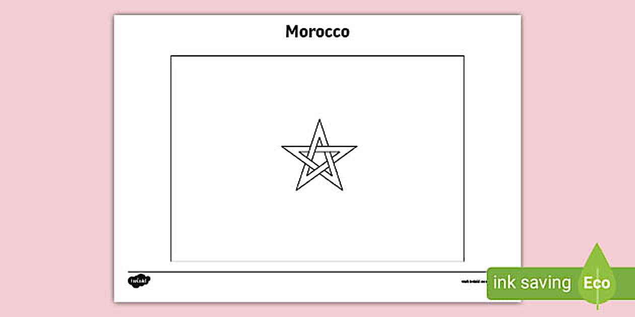Morocco Flag Colouring Sheet – Twinkl Resources - Twinkl