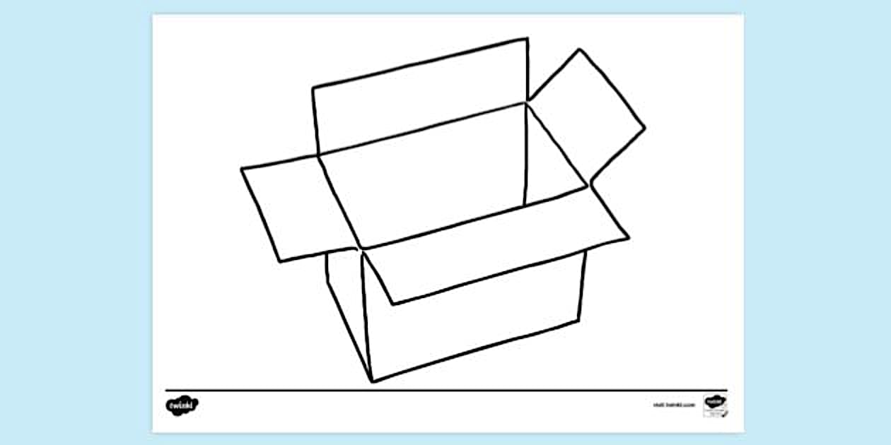 Cardboard Box Colouring Sheet | Twinkl Resources - Twinkl