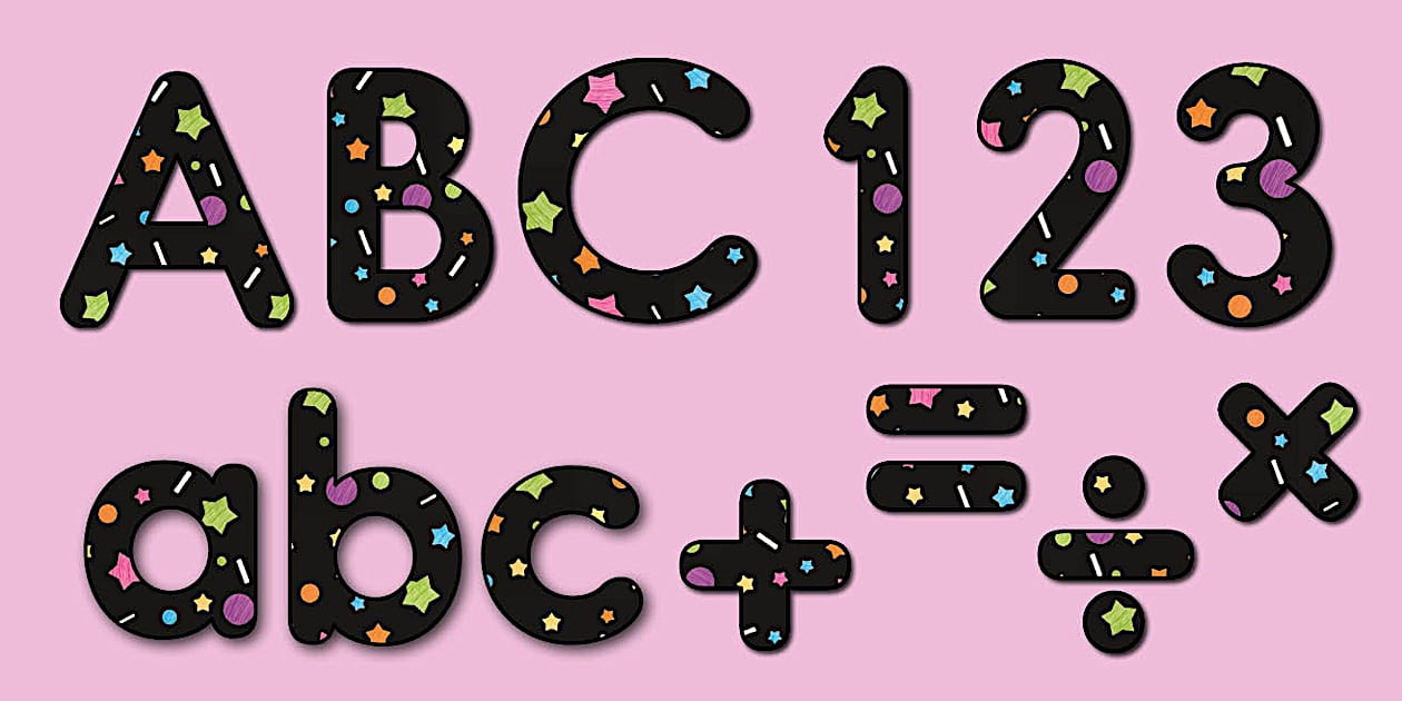 Chalkboard Classroom Bulletin Board Letters & Numbers