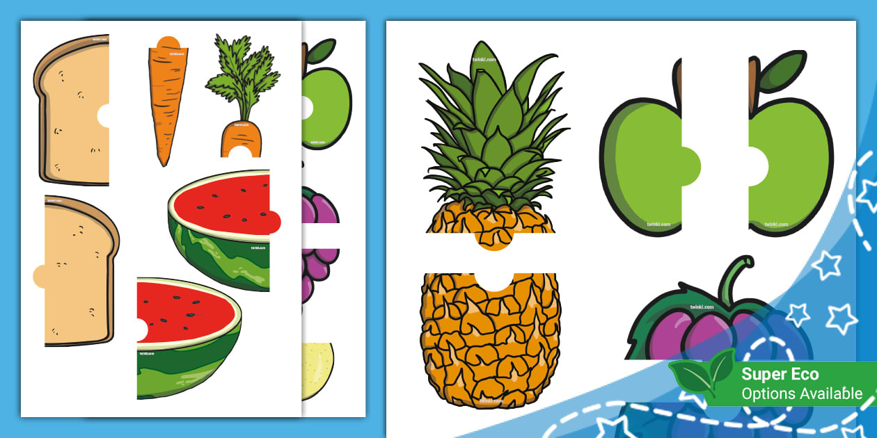 Food Matching Puzzle Game (teacher made) - Twinkl