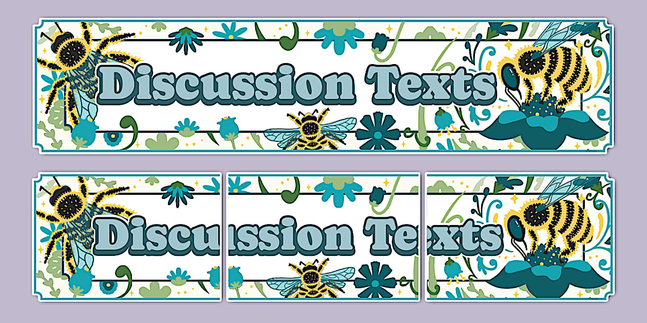 Bee-Themed Discussion Texts Display Banner (teacher made)