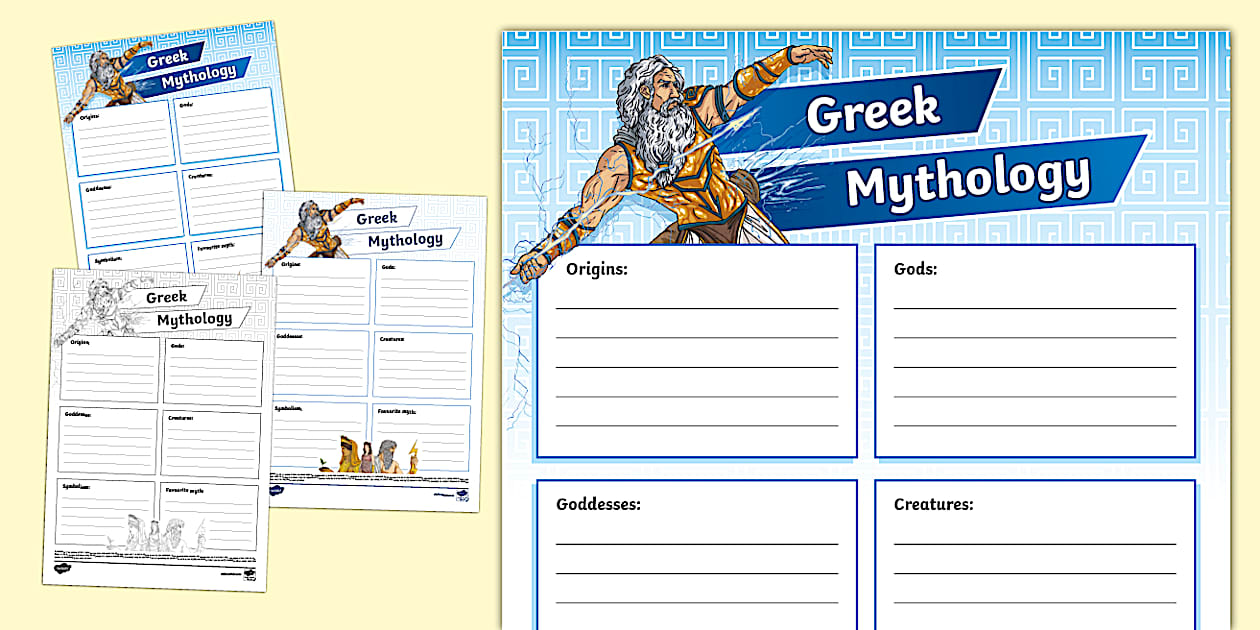 Greek Mythology Fact File Template (teacher made) - Twinkl