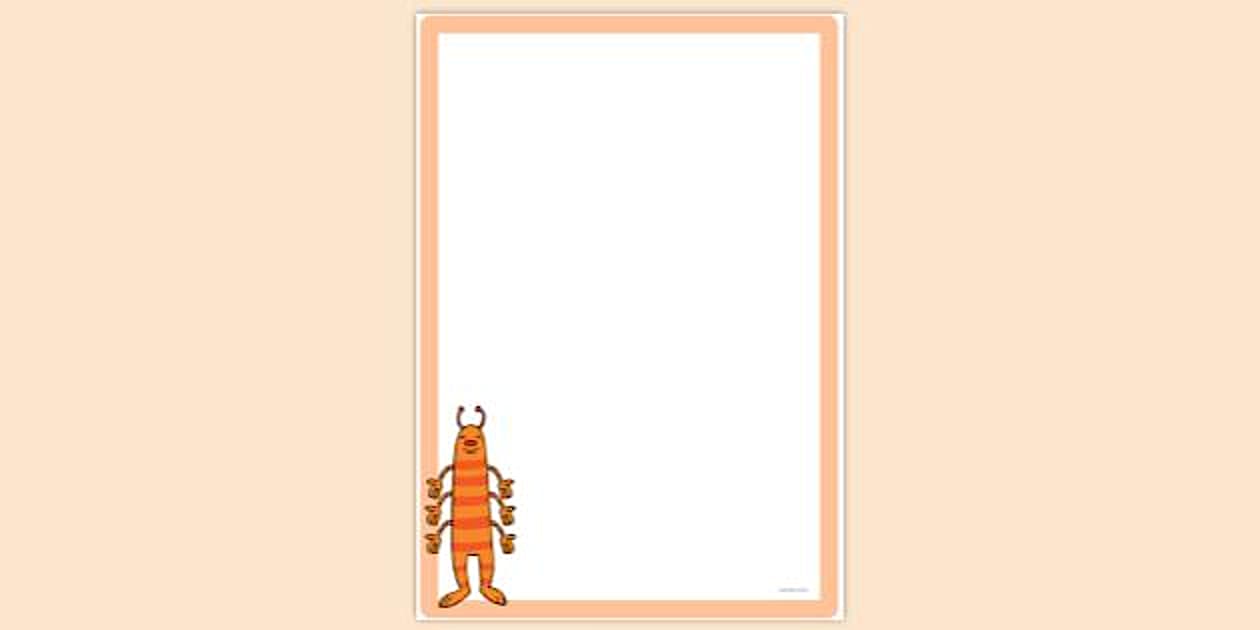 Orange Stripy Alien Page Border | Page Borders | Twinkl