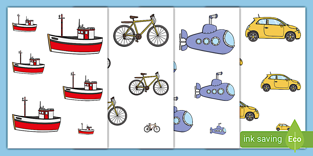 Transport Size Ordering (teacher made) - Twinkl
