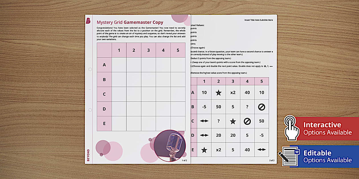 The Mystery Grid Game (teacher made) - Twinkl