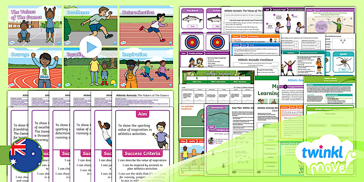 Move PE Year 2 Athletic Animals Unit Pack (Teacher-Made)
