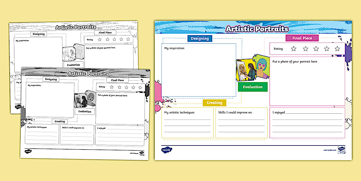 Artistic Portraits Evaluation Mind Map (teacher made)