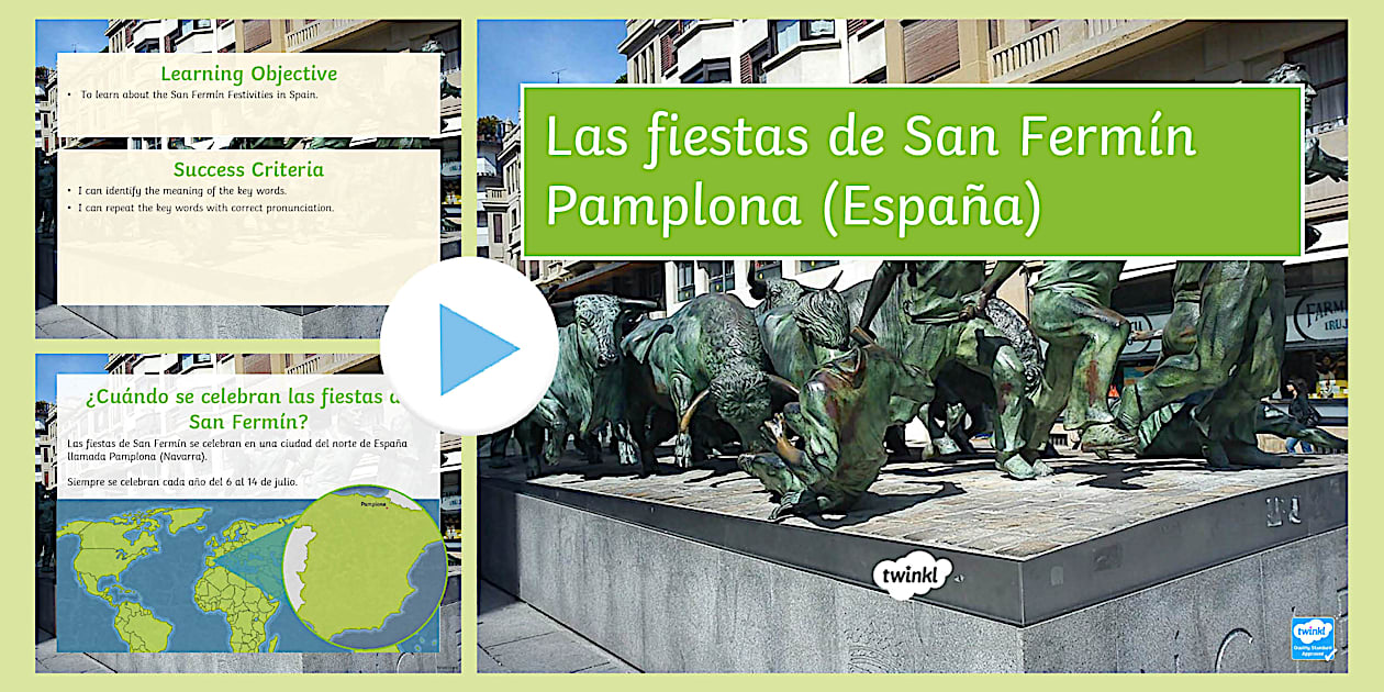 San Fermin Festivities PowerPoint Spanish - Twinkl