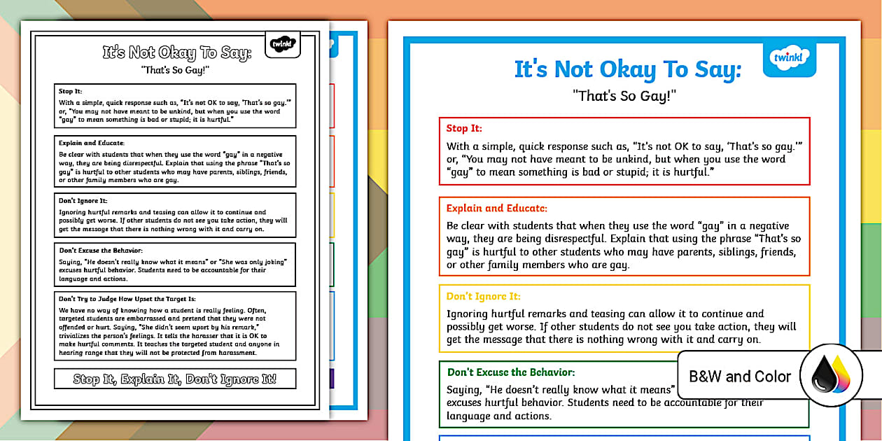 LGBTQ Bullying Response Poster | Pride Month | Twinkl