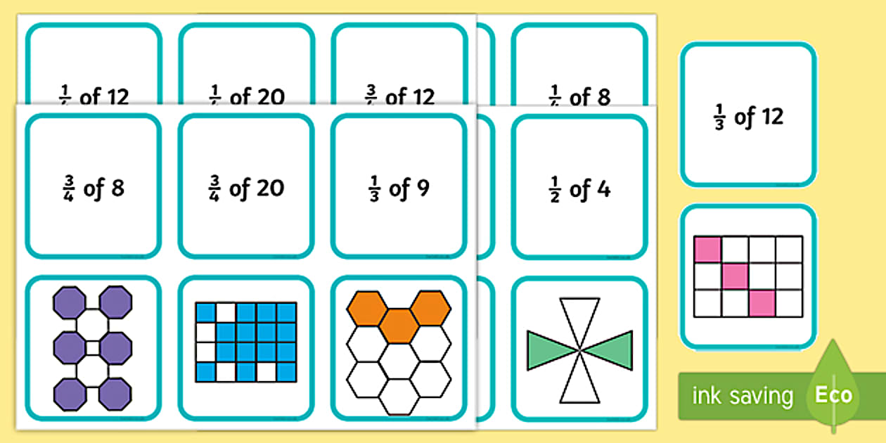 Match the Fraction Sentence Matching Cards - Twinkl