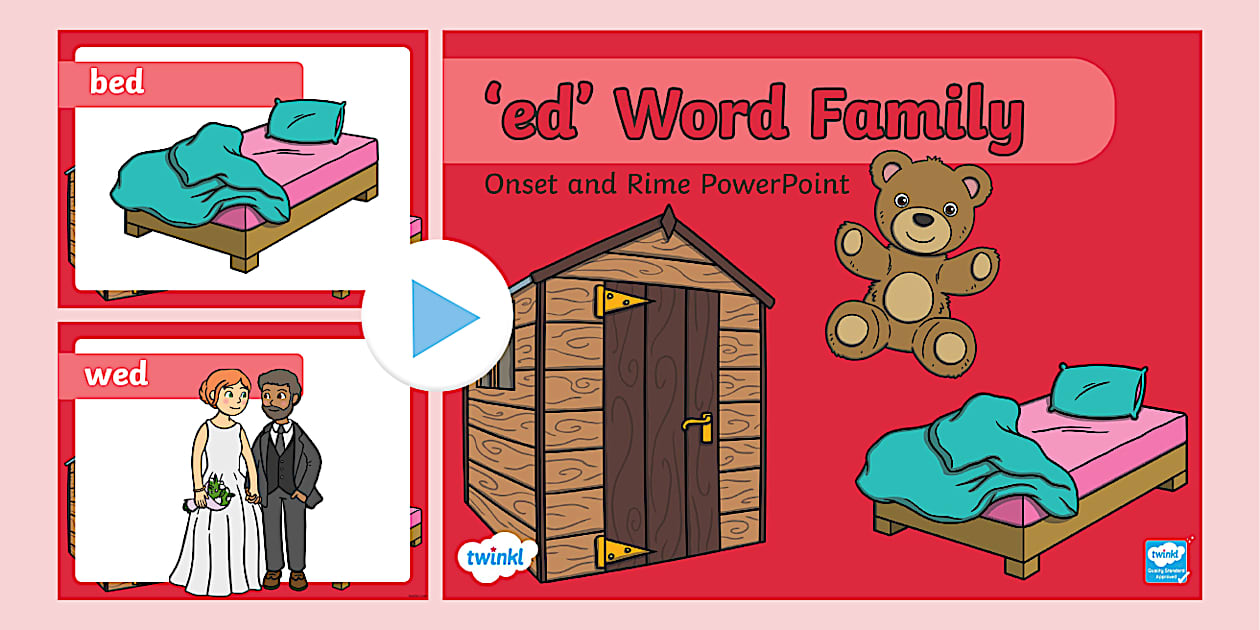 ‘ed’ Onset and Rime PowerPoint (teacher made) - Twinkl