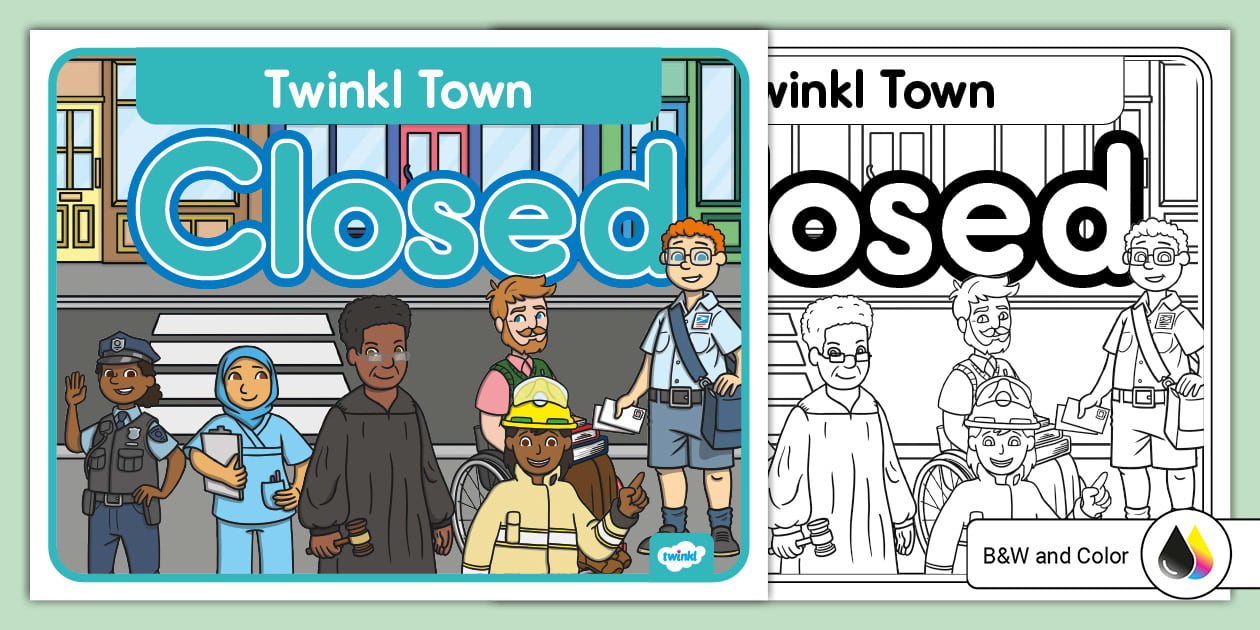 Community Helpers Dramatic Play Closed Sign - Twinkl