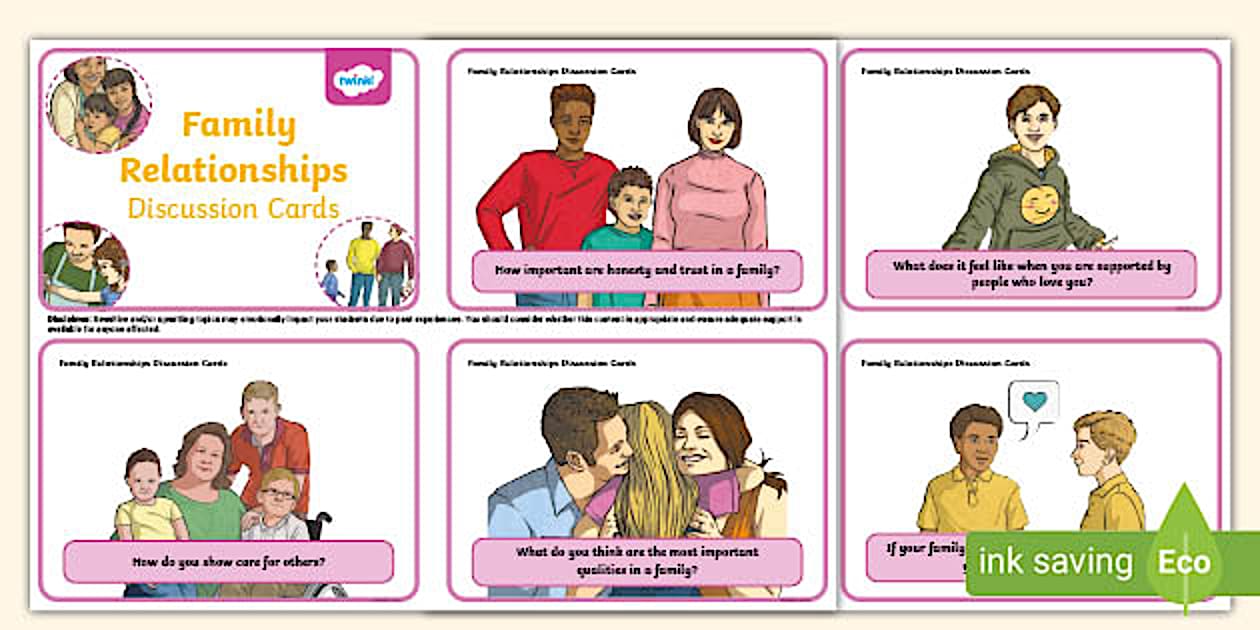 Family Relationships Discussion Cards (teacher made)