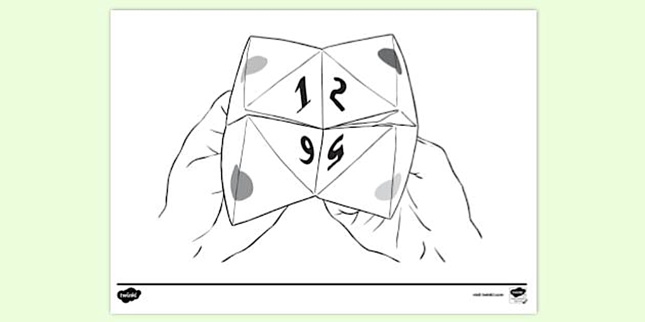 Finished Whirlybird Fortune Teller Colouring | Colouring Sheets