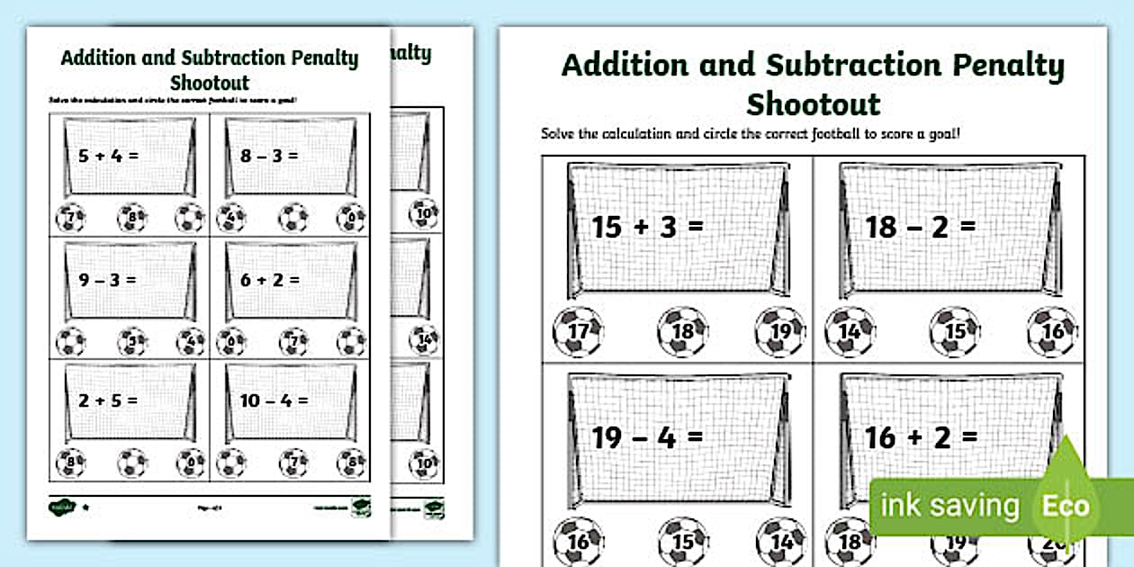 👉 KS1 Addition and Subtraction Penalty Shootout Activity