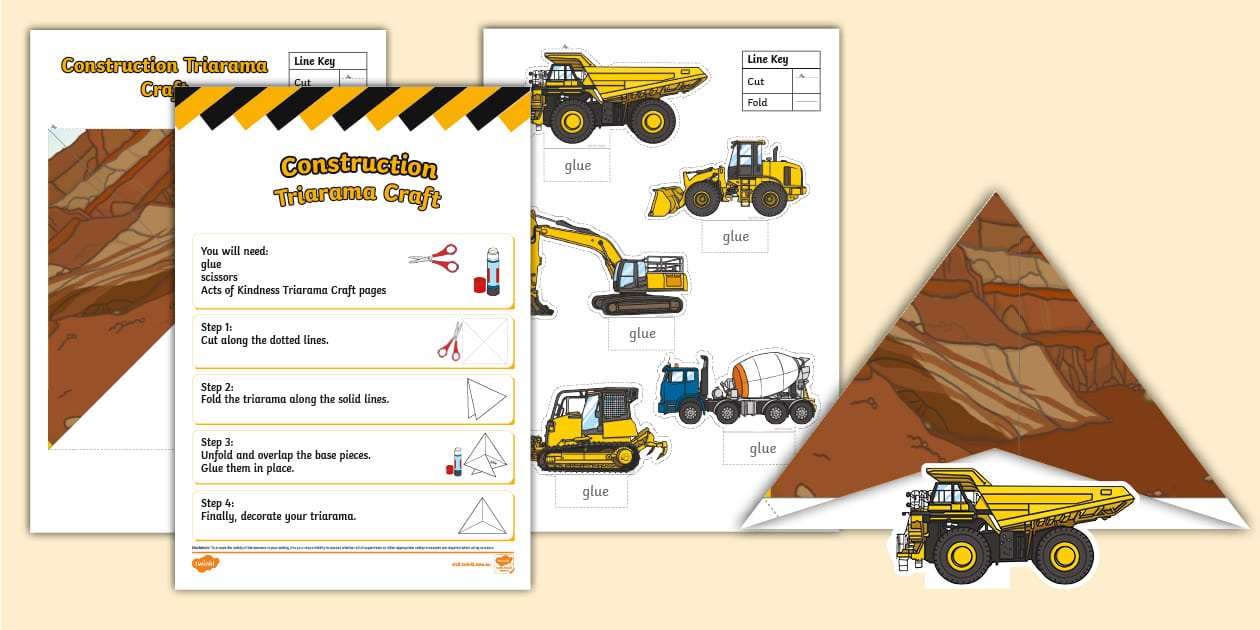 Construction Triarama Craft - Twinkl Arts and Crafts