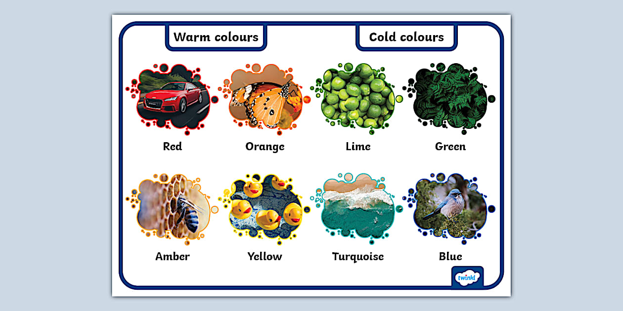 Warm and Cold Colours Display Poster (teacher made) - Twinkl