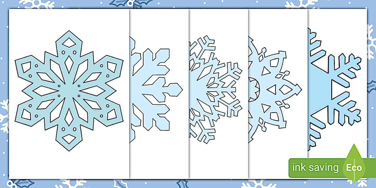 Large Display Snowflakes - Snowflake Cutting Pattern - KS1